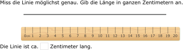 IXL – Mit Lineal messen (Matheübung 1. Klasse)