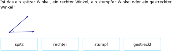 IXL – Spitze, rechte, stumpfe und gestreckte Winkel (Matheübung 3. Klasse)